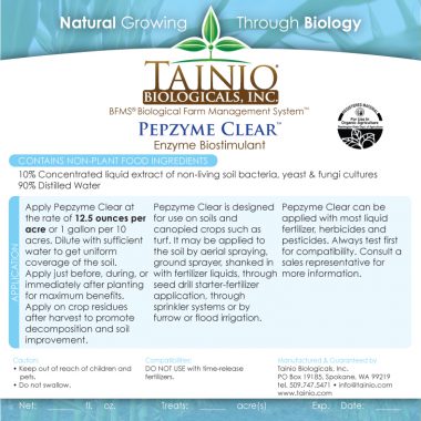 Pepzyme Clear - Liquid Biostimulant - TAINIO Biologicals, Inc.